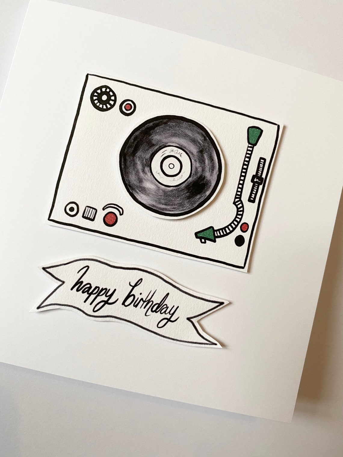 Birthday Record Player Card DJ Card music Lover Gifts | Etsy UK