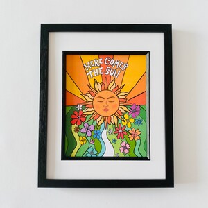 The Beatles Here Comes The Sun Art Print Retro Wall Art | Etsy