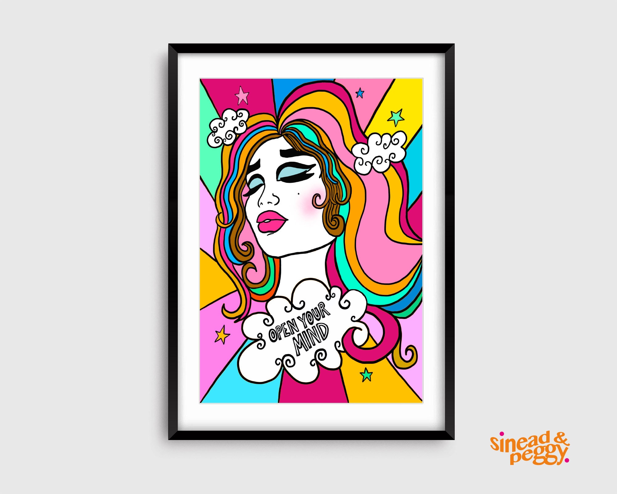 Open Your Mind Funky Psychedelic Art Print Trippy Art | Etsy