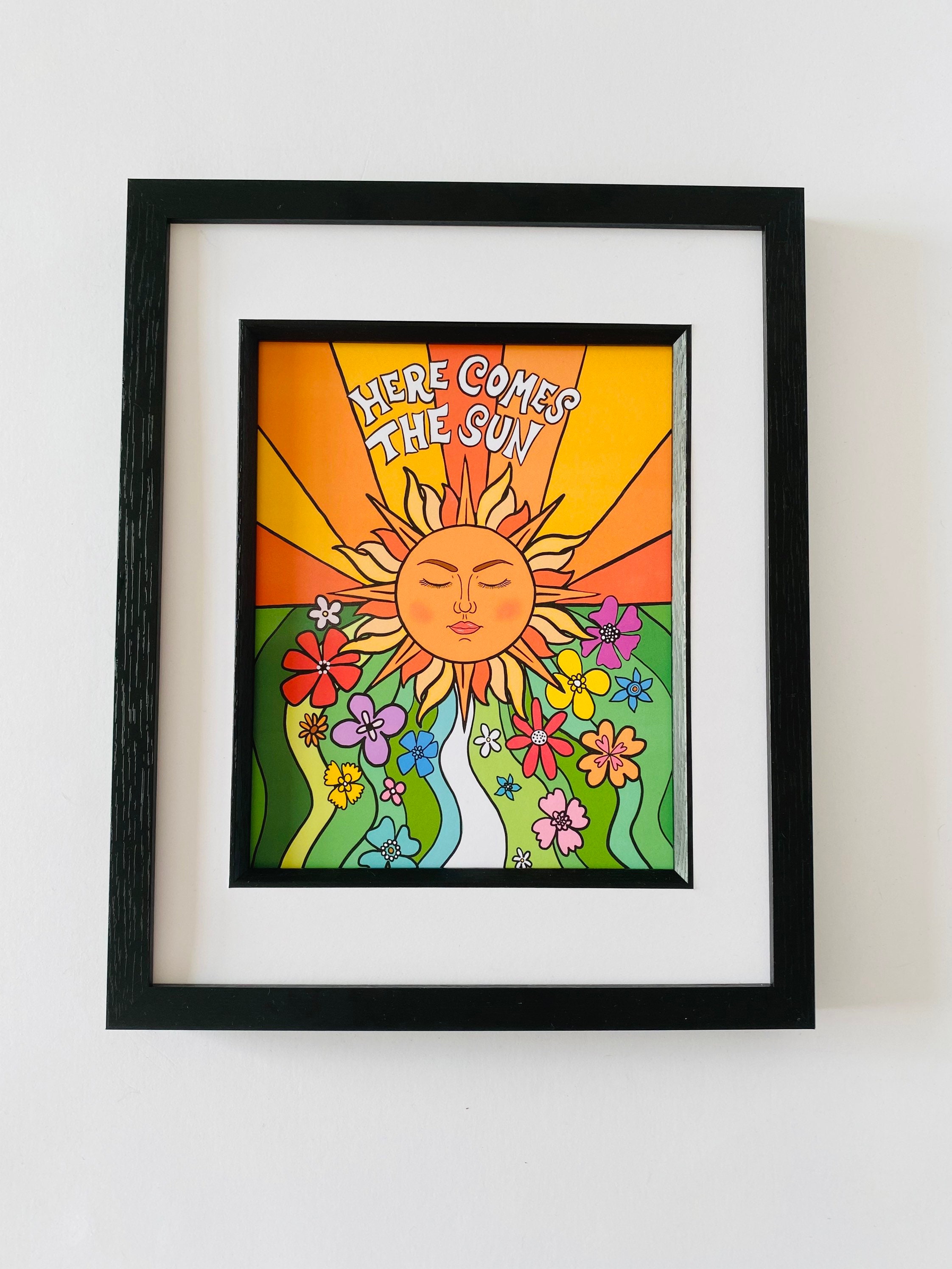 The Beatles Here Comes The Sun Art Print Retro Wall Art | Etsy