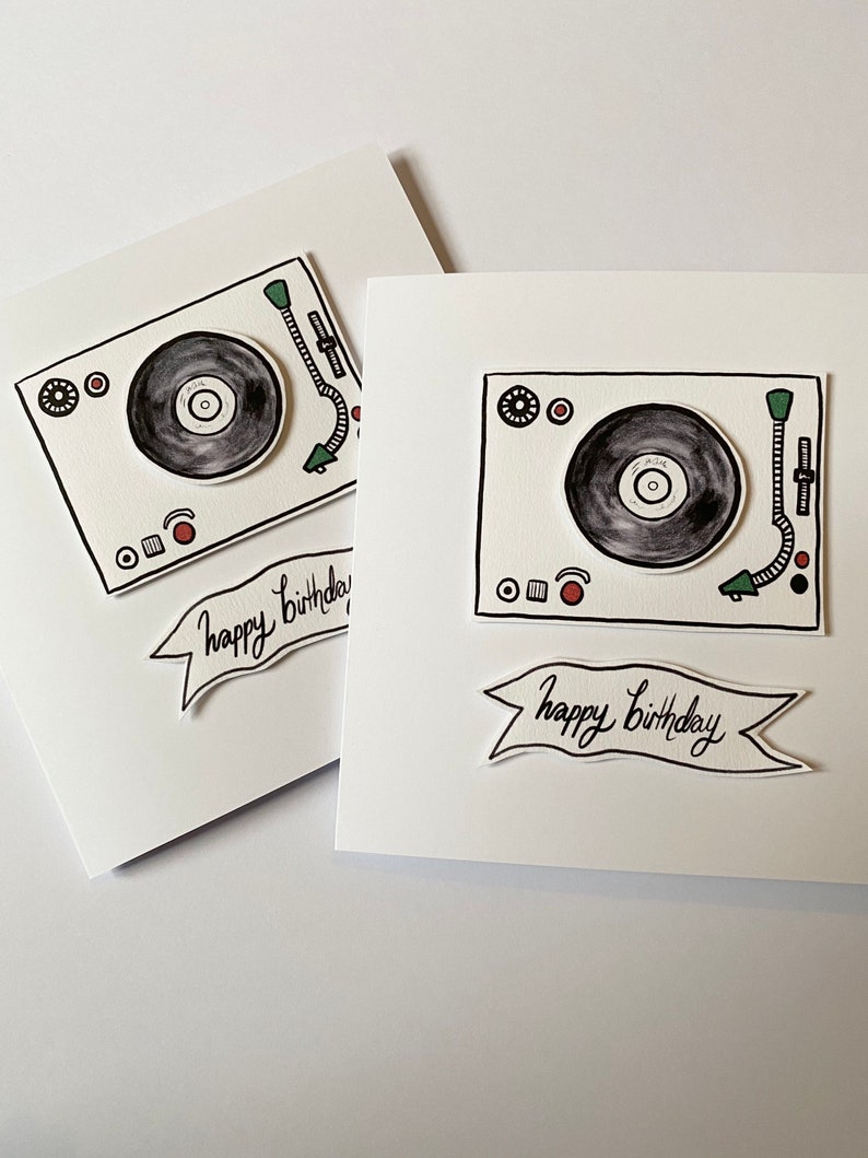 Birthday Record Player Card | DJ Card |music Lover Gifts | Music ...