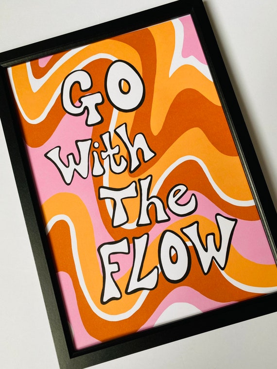 Art & Collectibles Drawing & Illustration Go with the flow colourful ...