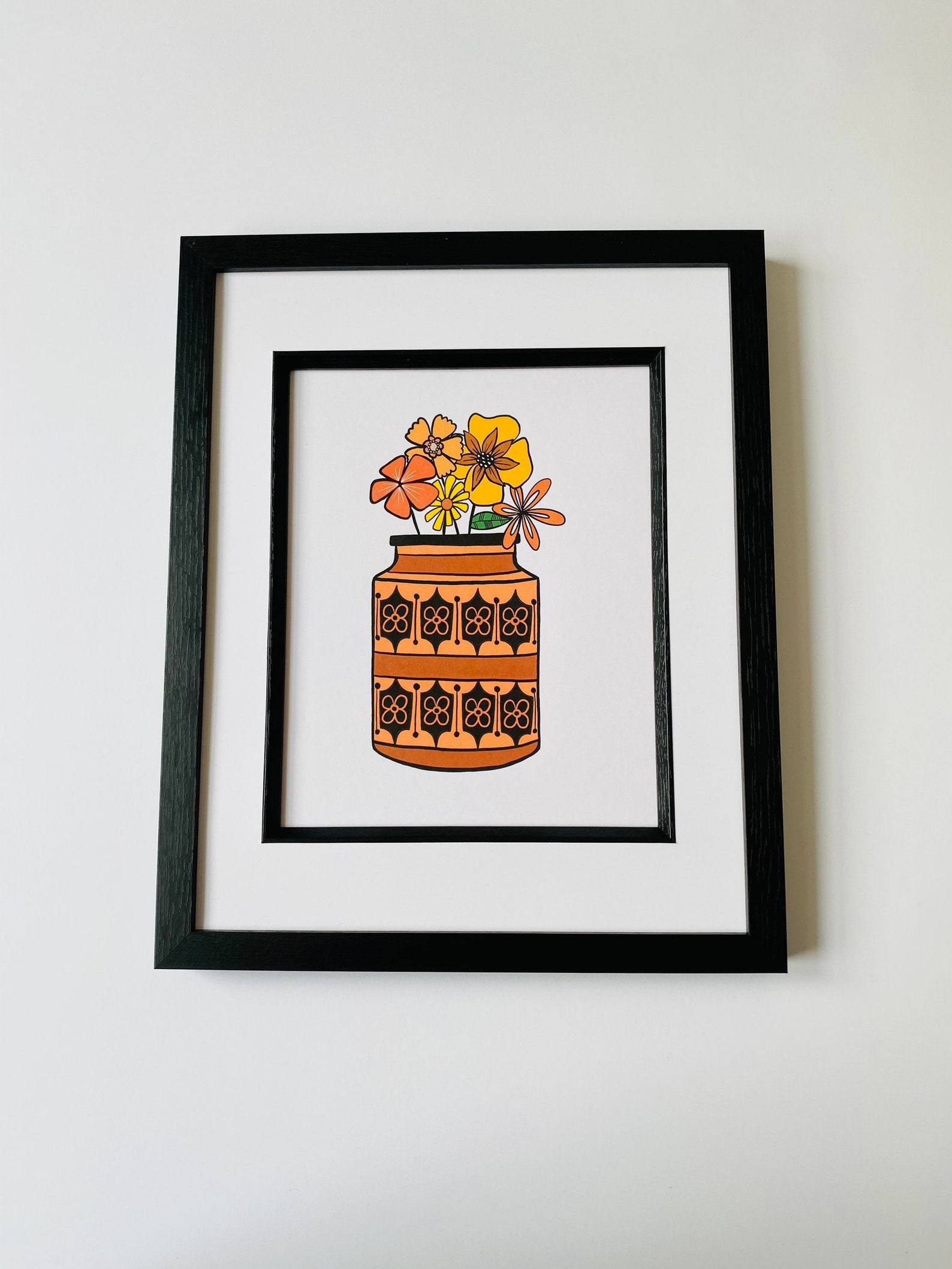 Retro 1970s Vintage Inspired Art Print Flower Power Mid | Etsy