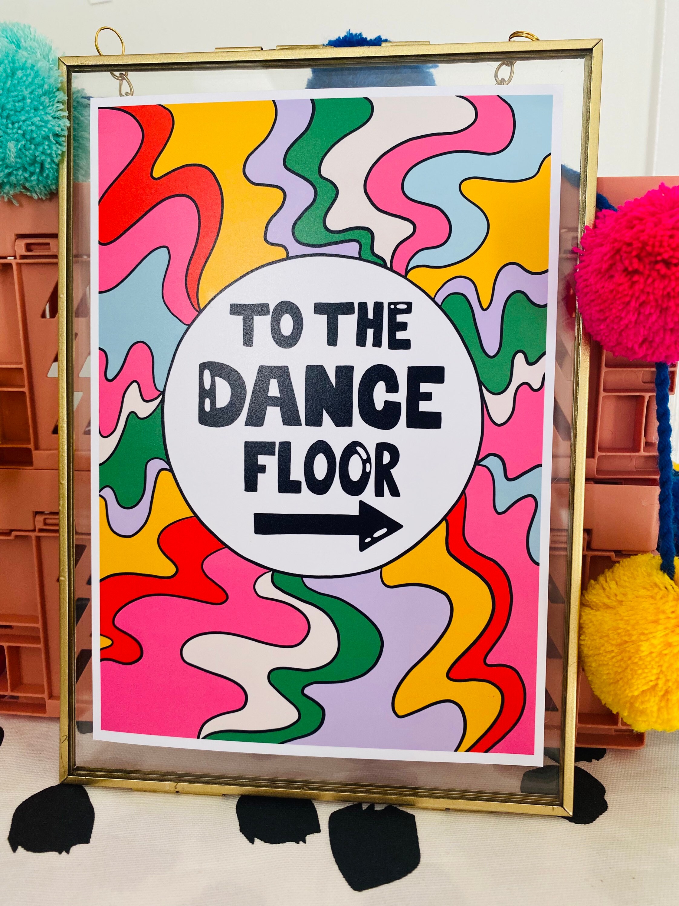 To the Dance Floor Funky Art Print Retro 70s Fun Disco - Etsy