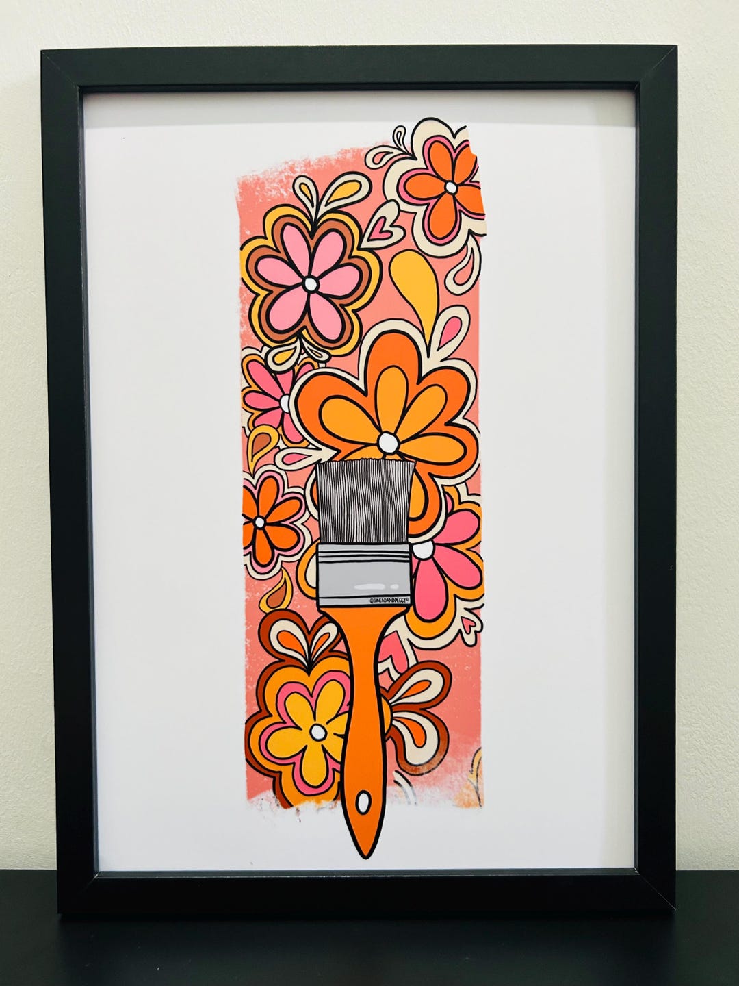 Retro Flower Power Art Print, Retro Art, Groovy Art Print, 1970s 1960s ...