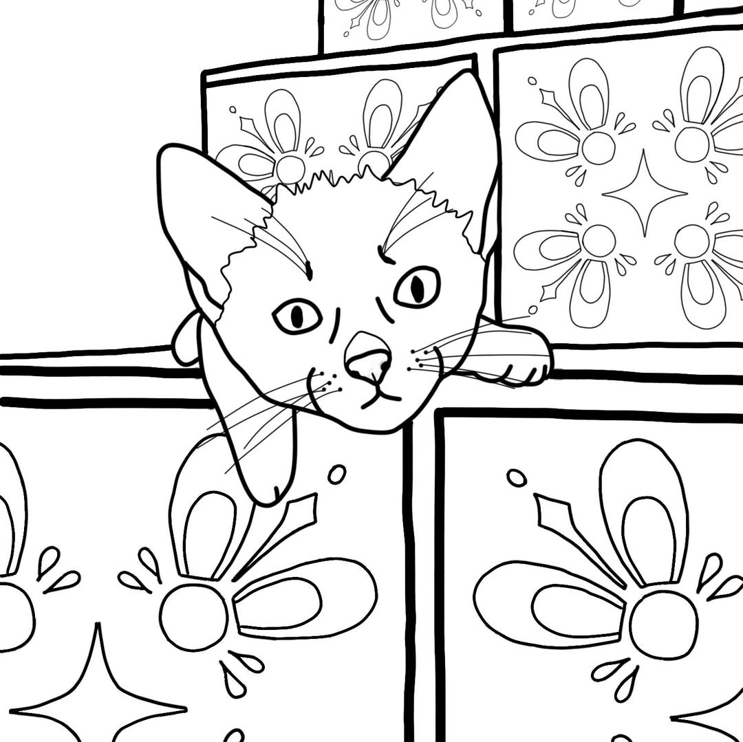 Adult Coloring Page Cat Mandala Instant Download I Printable Coloring ...