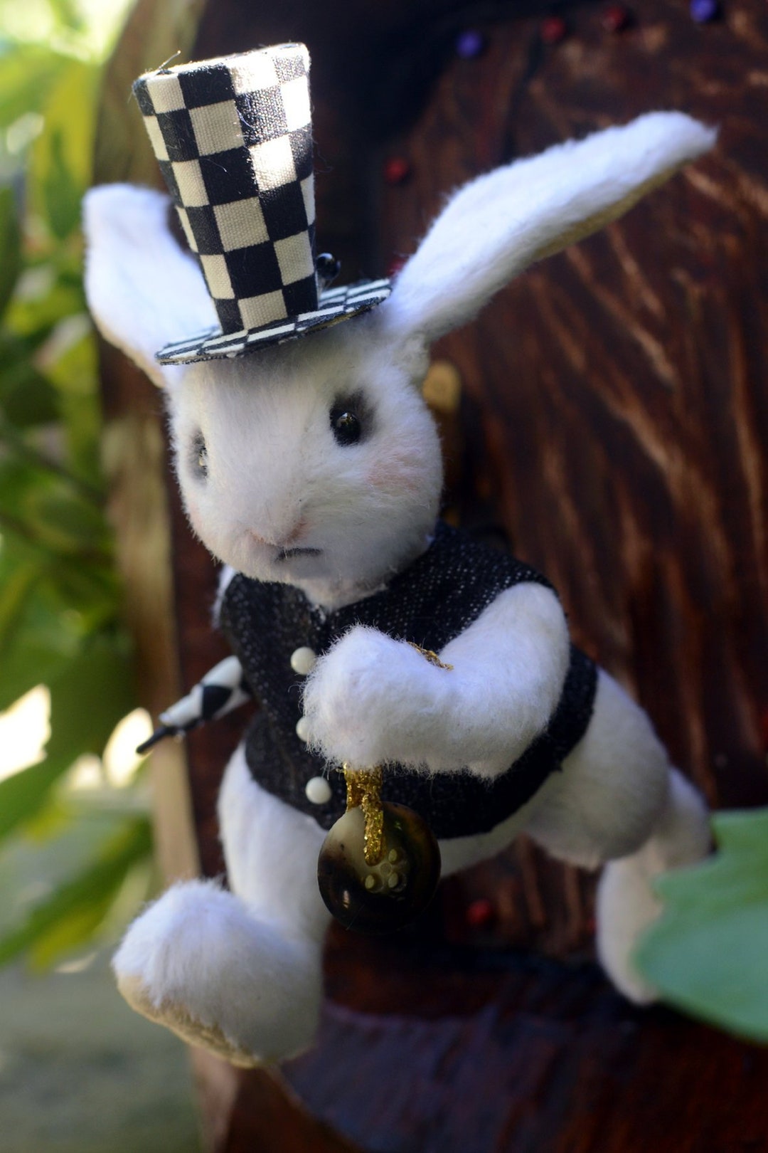 Ooak Alice in Wonderland Artist Teddy WHITE RABBIT Art Teddy Hase ...