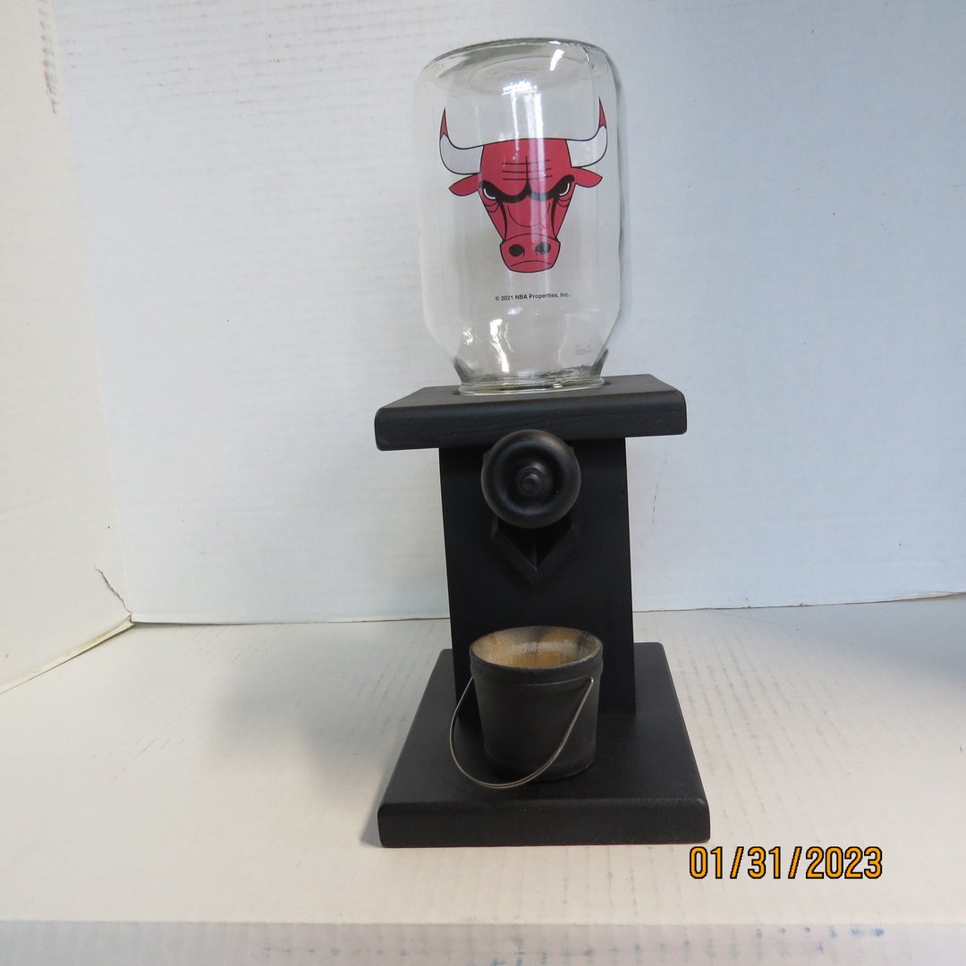 Handmade Wooden Gum Ball / Peanut / Candy Dispenser Chicago Bulls Theme ...