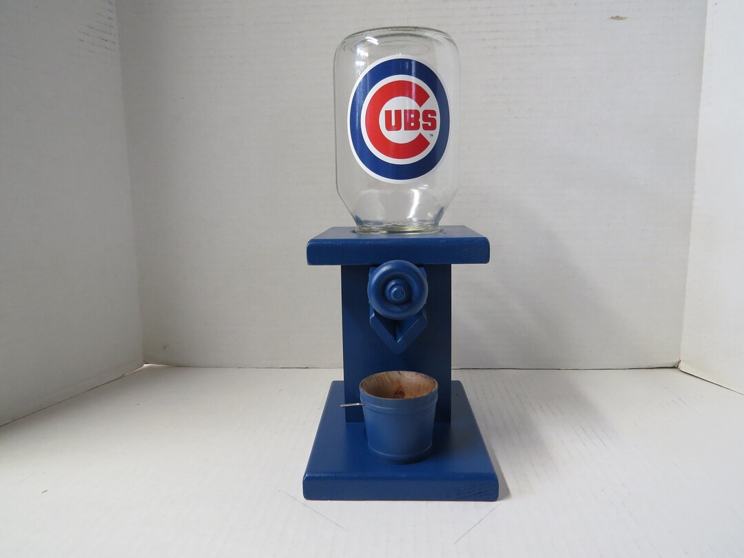 Handmade Wooden Gum Ball / Peanut / Candy Dispenser Chicago Cubs Theme ...