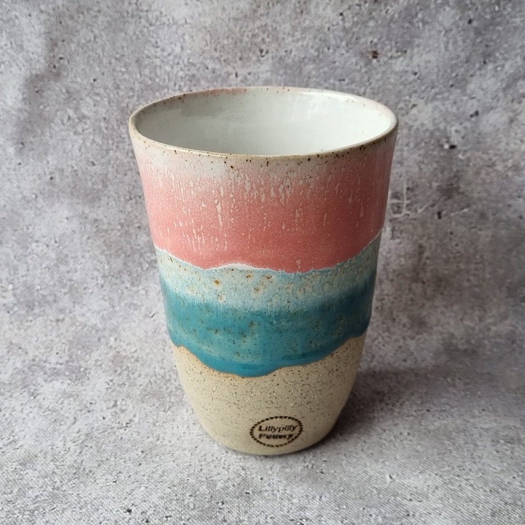 Handmade Ceramic Tumbler/keep Cup - Summer Design - Gifts for Her ...