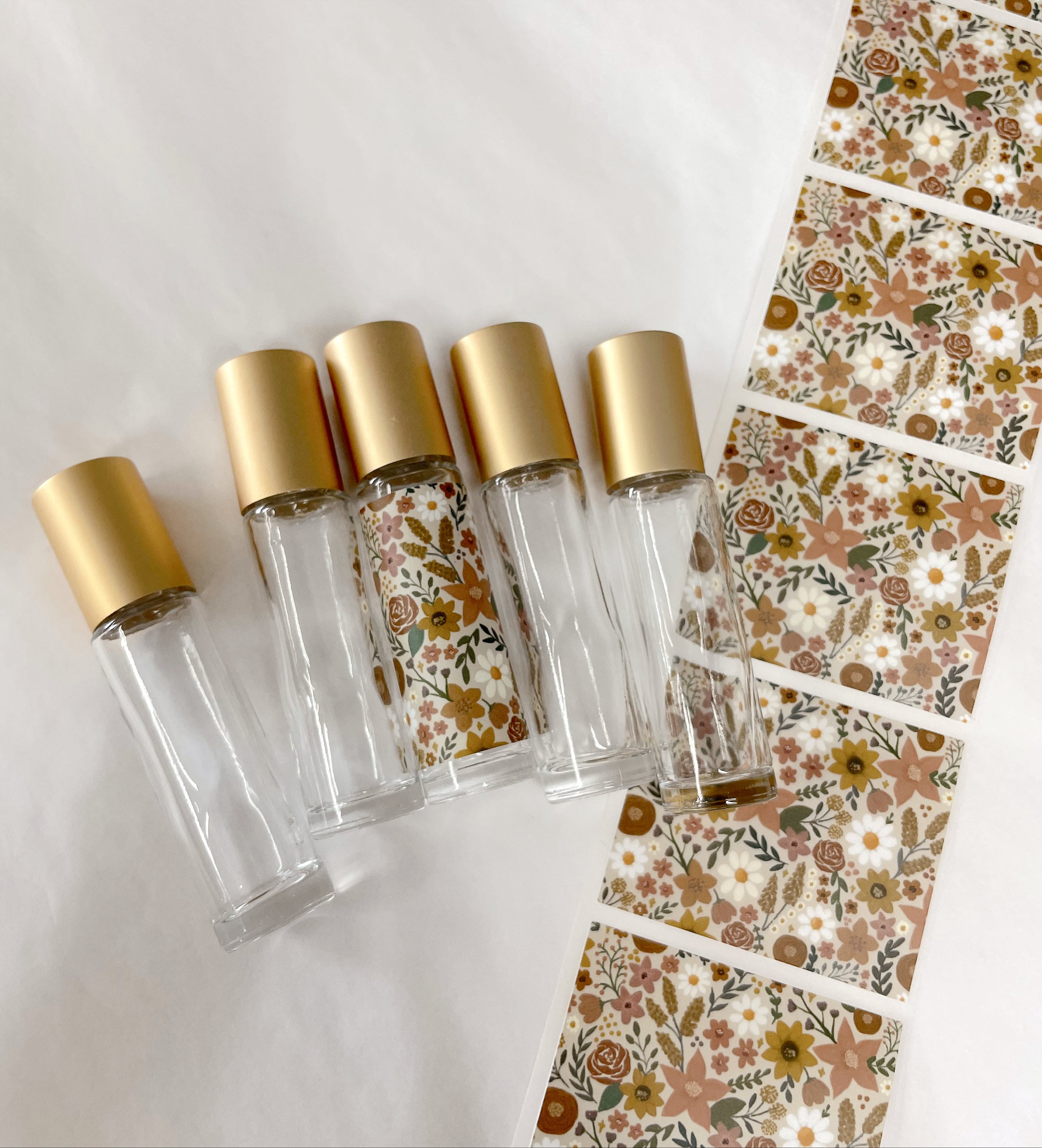 Bohemian Floral Roller Bottle Label Floral Label Daisy Label - Etsy
