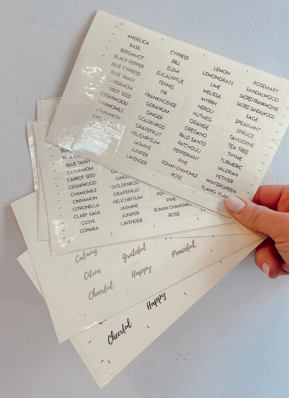 Essential Oil Labels Clear Roller Bottle Labels Skinny - Etsy