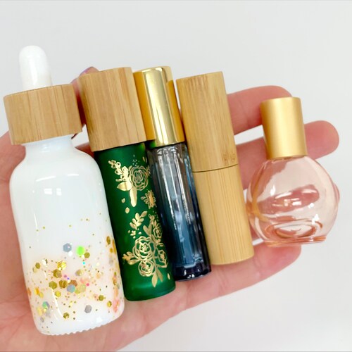 Mini Sample Glass Roller Bottle & Dropper Set - Etsy
