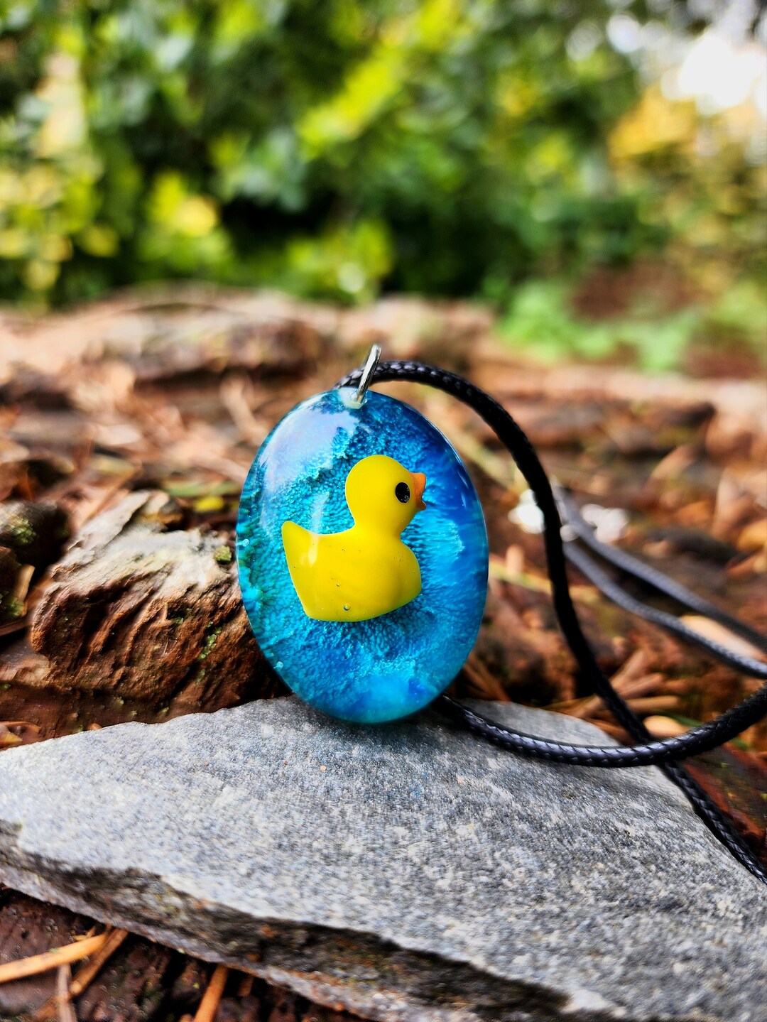 Rubber Ducky Necklace, Gift, Necklace Pendant, Glitter, Opalescent ...
