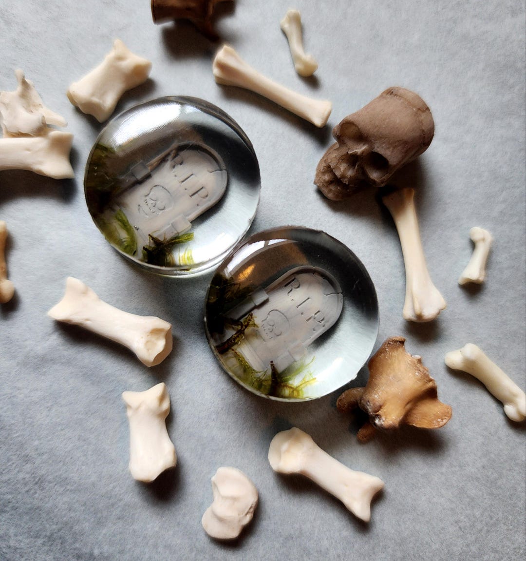 Handmade Grave Tombstone Plugs, Spooky Halloween Gauges - Etsy