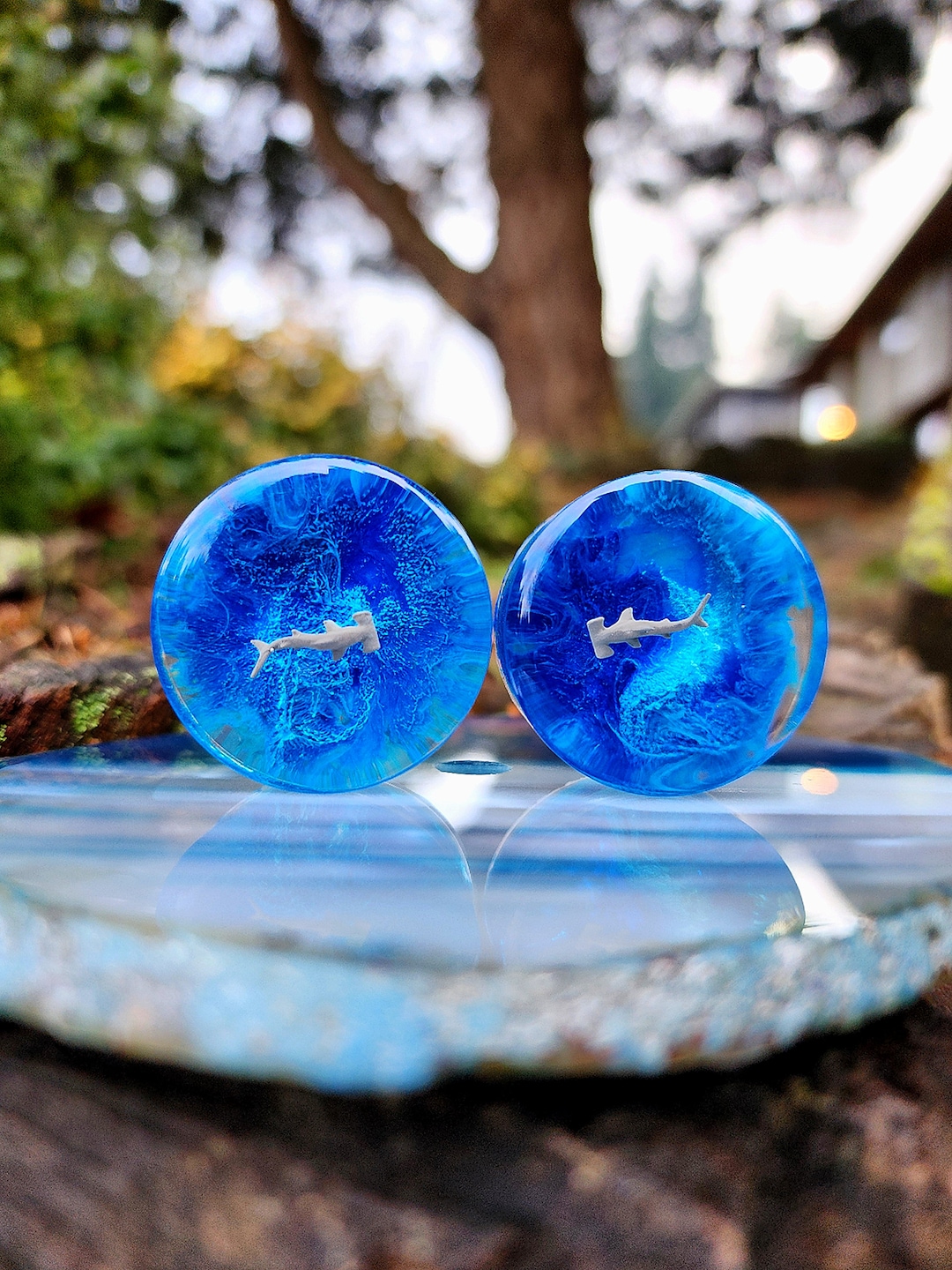 Hammerhead Shark Plugs: Ocean Deep Sea Gauges, 3/4"-1" - Etsy