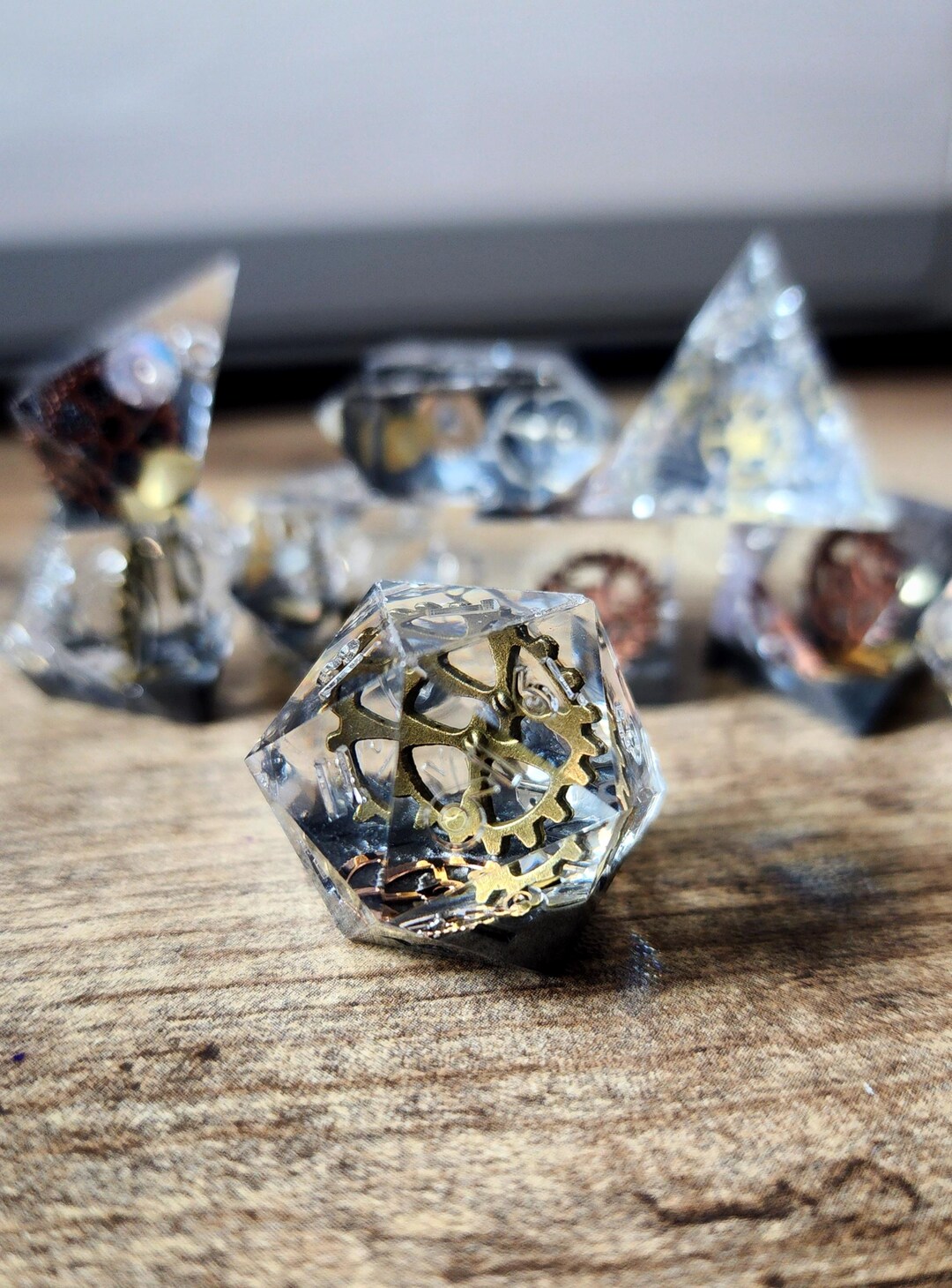 Steampunk Gear Dice Set: Sharp Edge Polyhedral DND Dice - Etsy