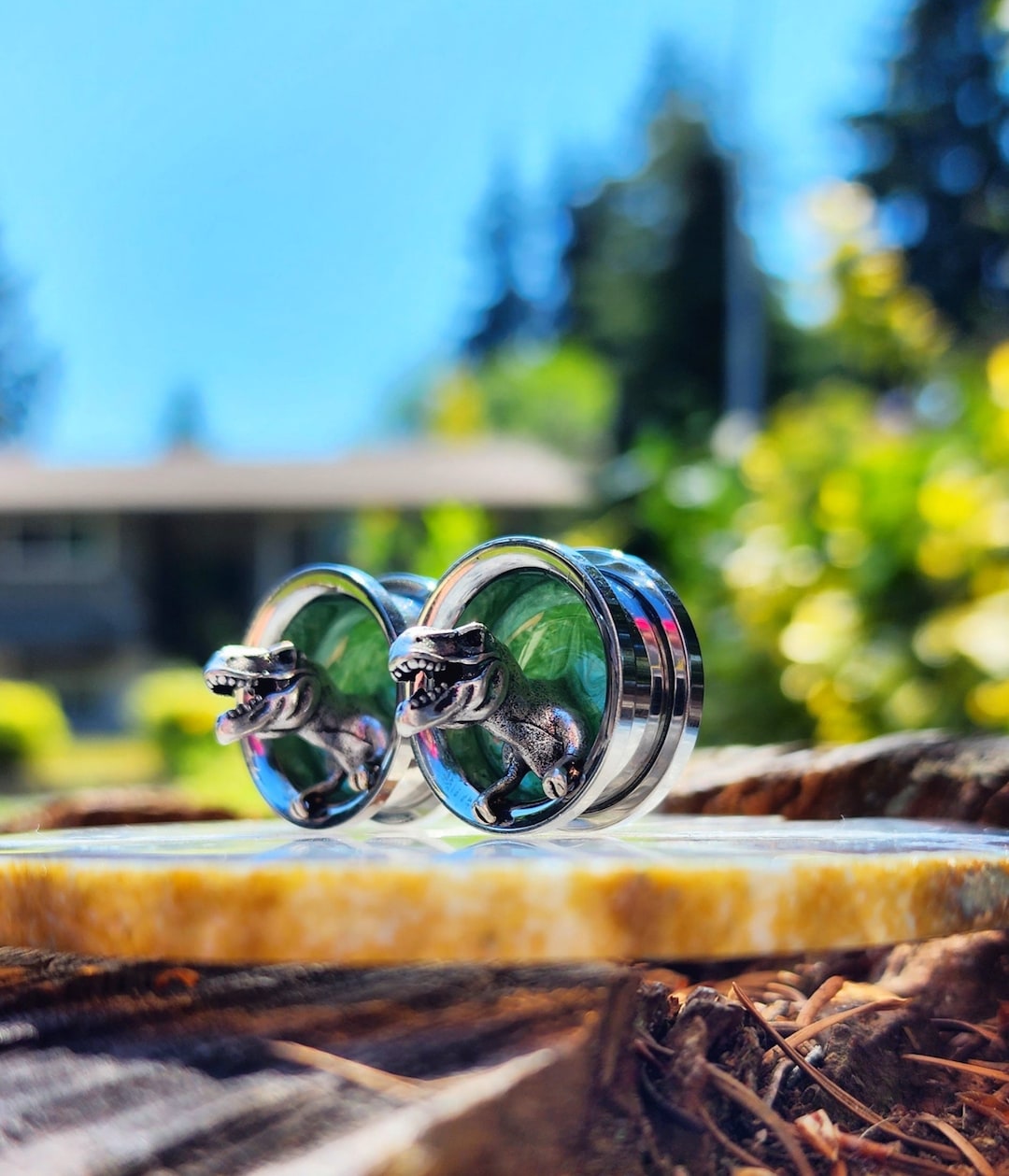 T-rex Plugs, T Rex, Dinosaur Plugs, Dinosaur, Plugs, Ear Gauges, Gauges ...