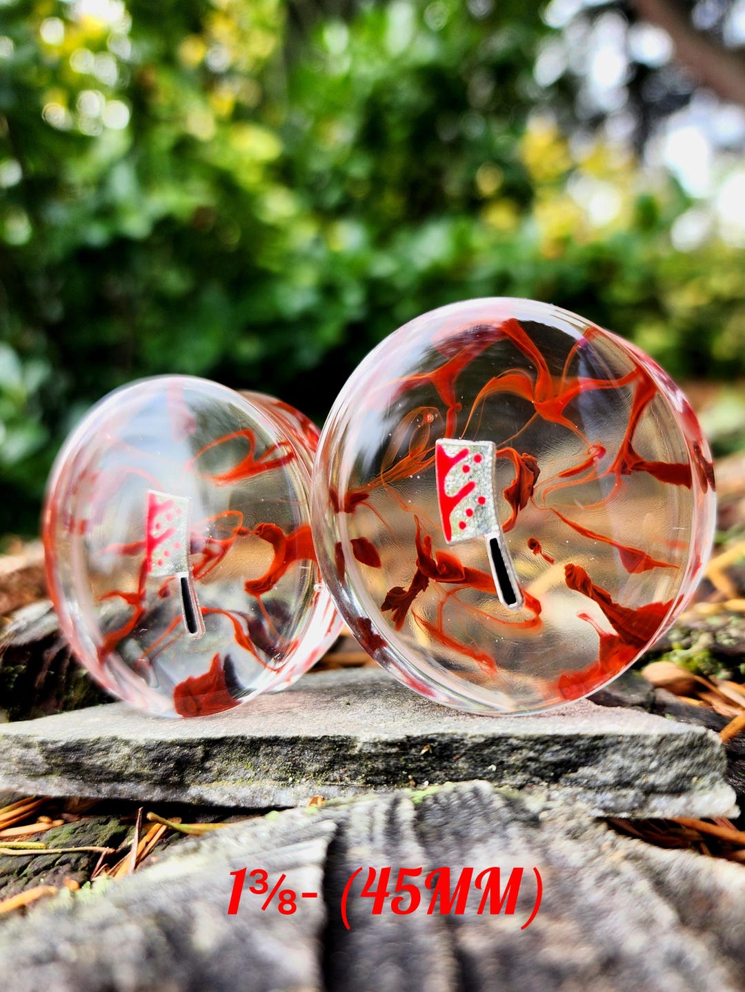 Halloween Plugs, Horror, Spooky Blood Spaltter, Blood Ear Gauges, Set ...