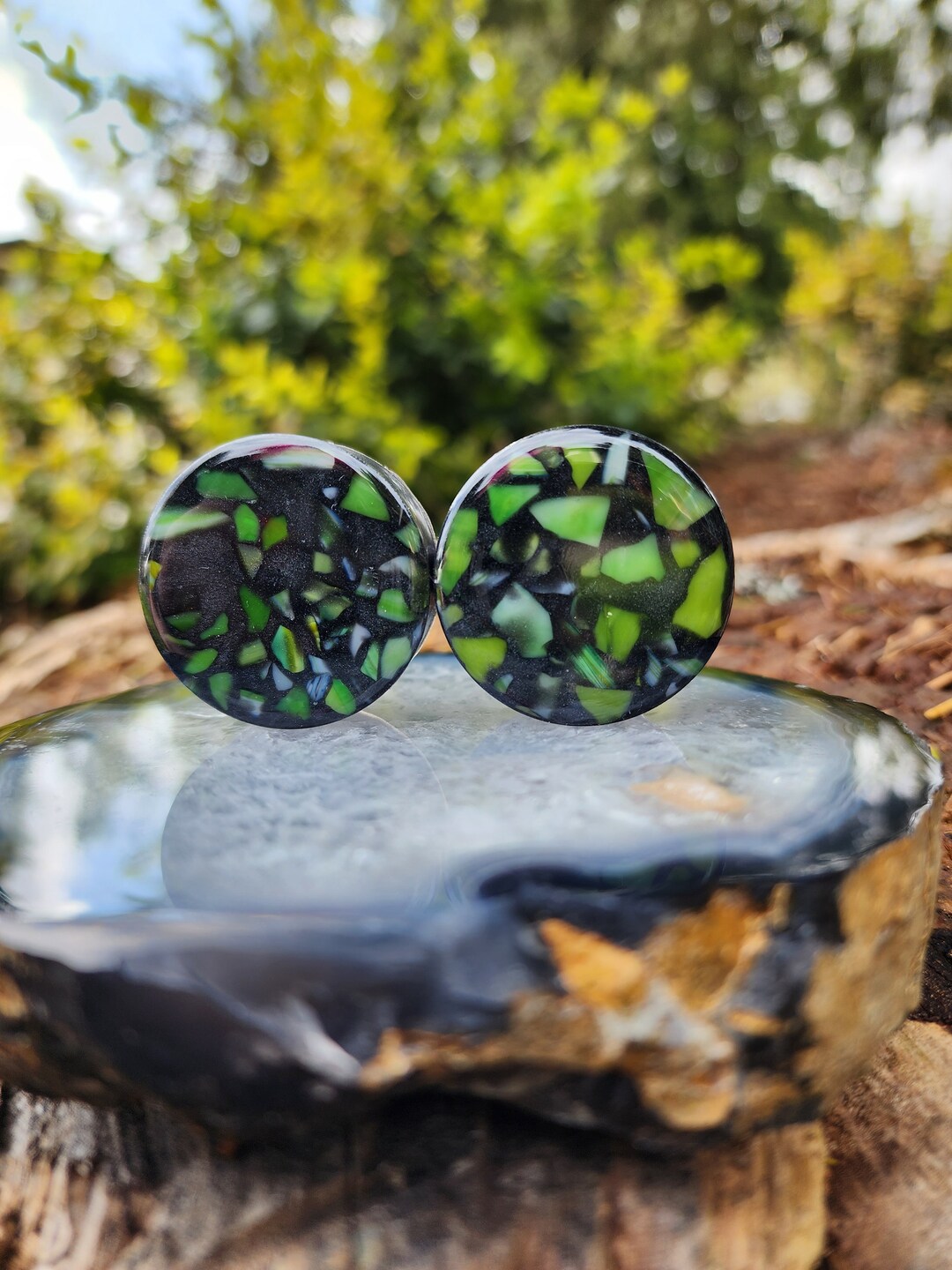 Terrazzo Plugs, Plugs, Ear Gauges, Terrazzo, Glass, Resin, Acrylic ...