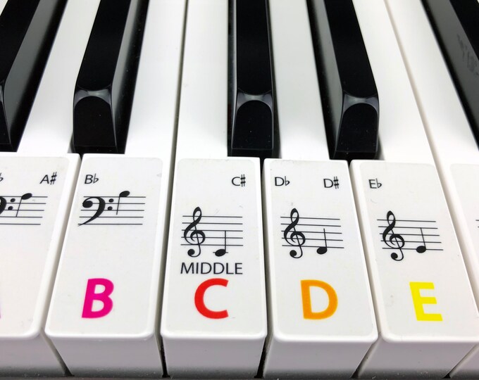 PIANO Stickers COLOUR Coded for Any Size Piano NEW - Etsy