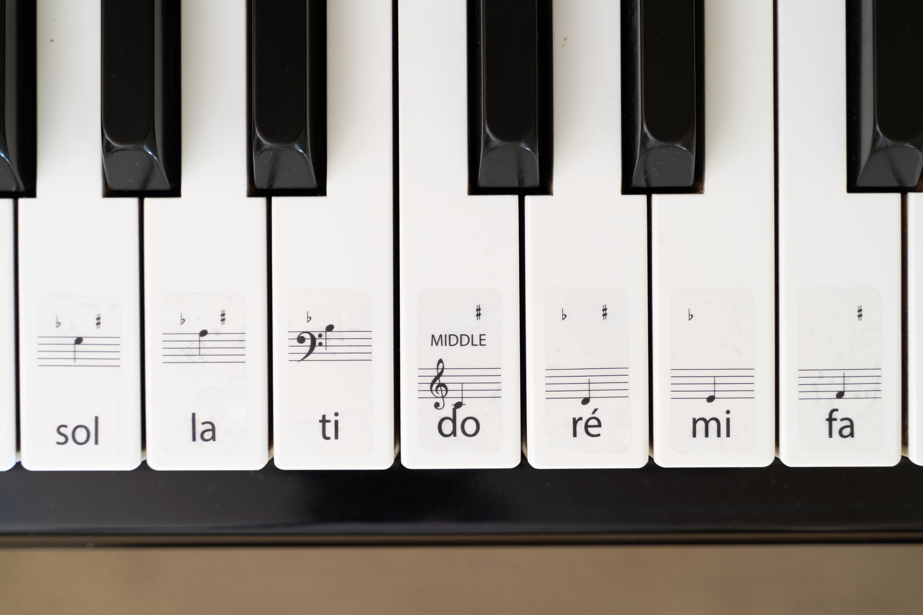 STATIC PIANO Labels SOLFEGE for All Size Pianos and Keyboards the Best ...