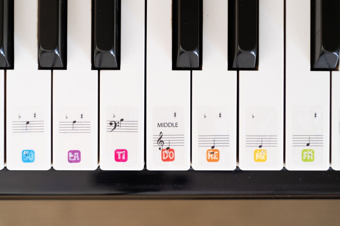 STATIC PIANO Labels Solfege Kids for All Size Pianos and Keyboards the ...
