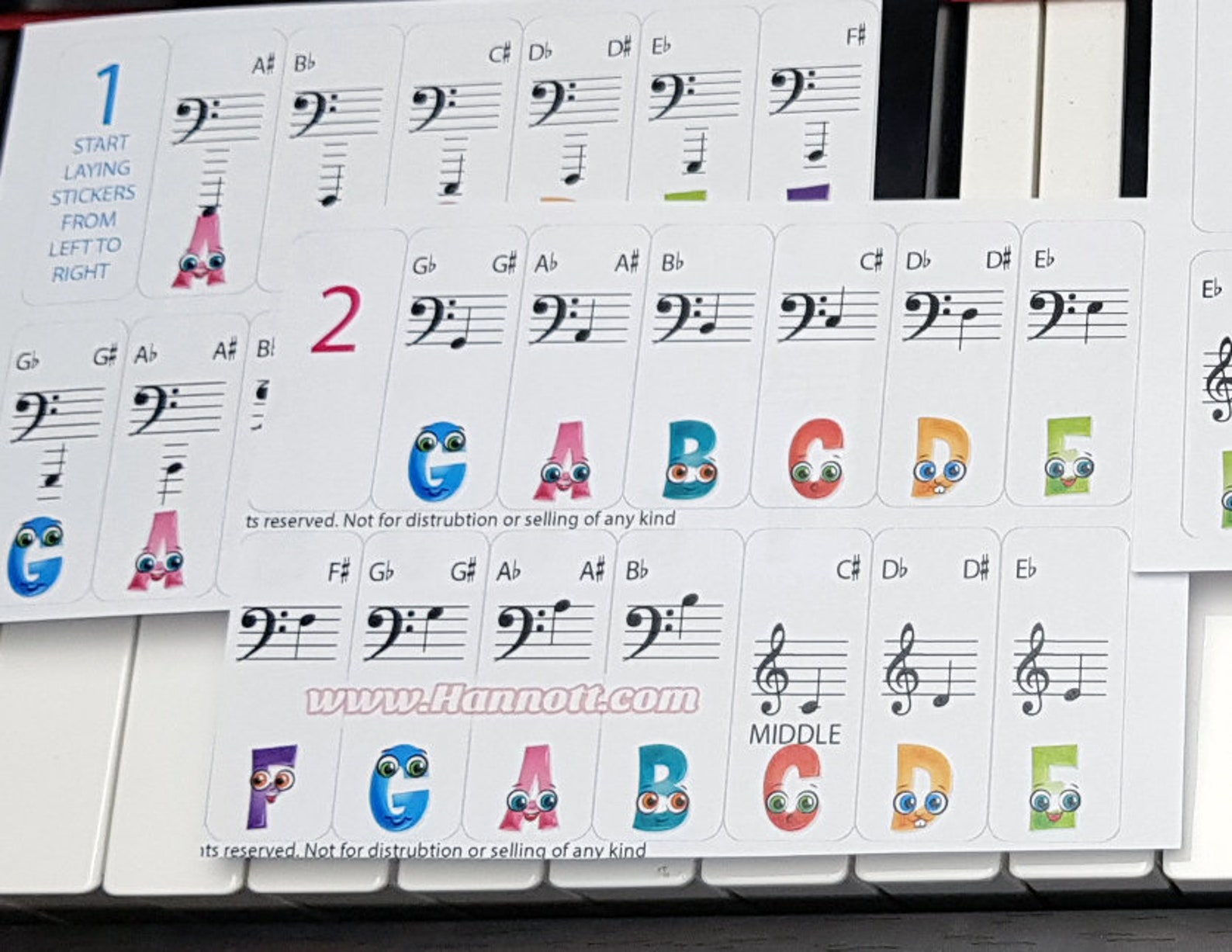 Children's Learn Piano Labels DIGTAL DOWNLOAD | Etsy