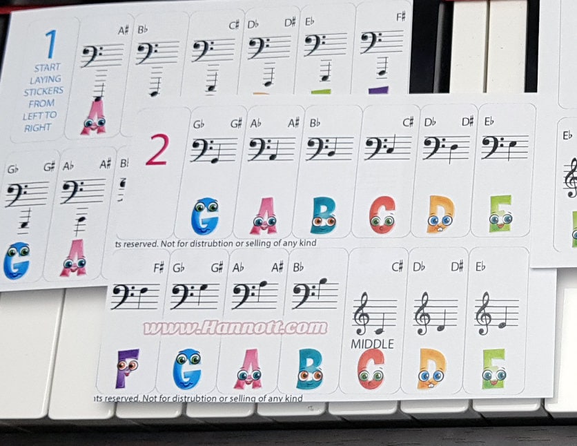 Children's Learn Piano Labels DIGTAL DOWNLOAD | Etsy