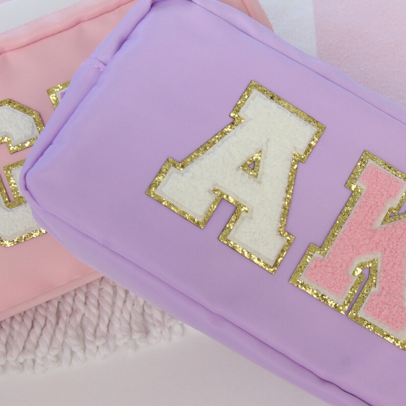 Nylon Pouch With Patches Chenille Patch Custom Makeup Bag - Etsy