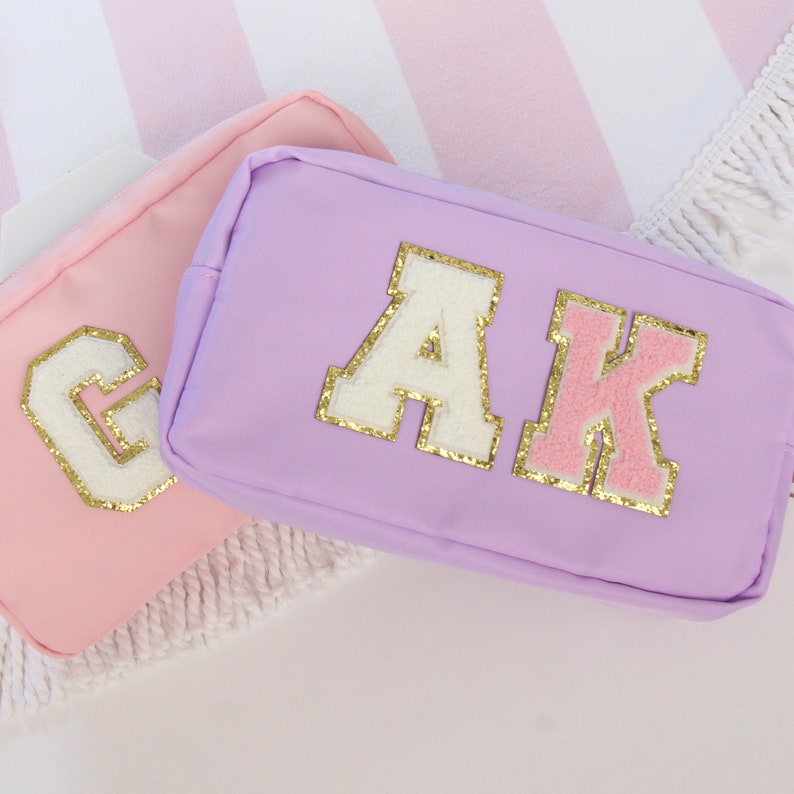 Nylon Pouch With Patches Chenille Patch Custom Makeup Bag - Etsy