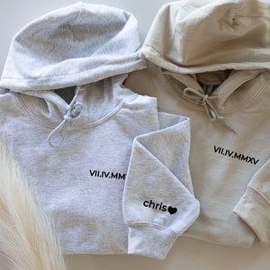 Custom Roman Numeral Hoodie Personalized Couples Gifts Anniversary Gift ...