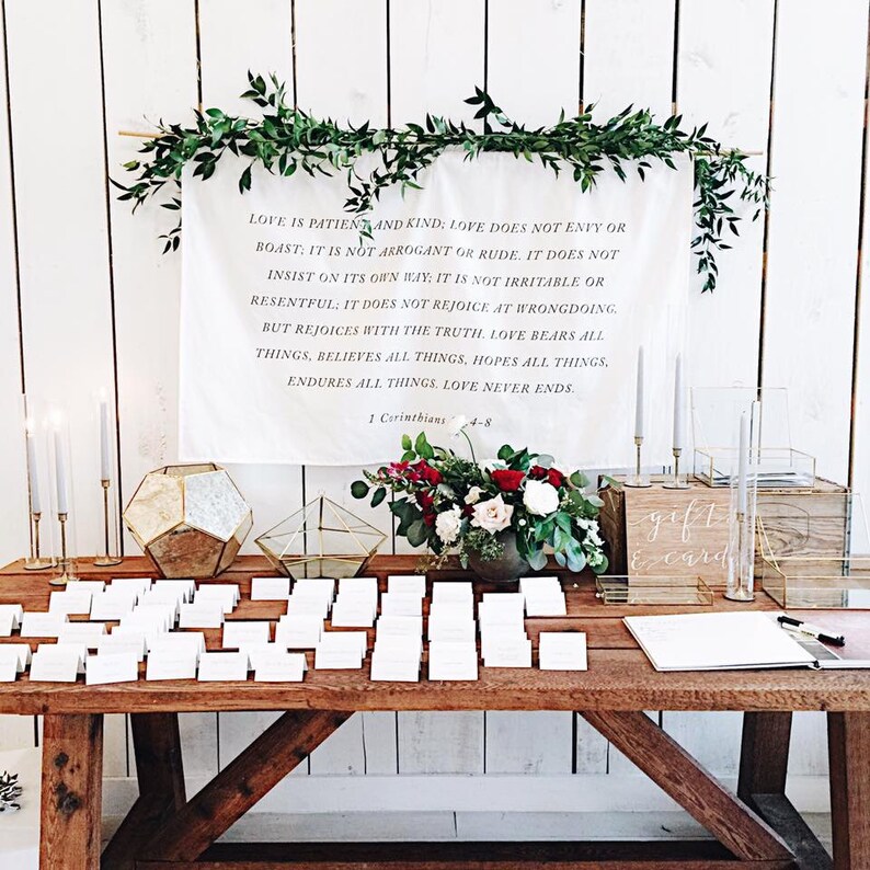 Love is Patient, Love is Kind... Linen Banner / Backdrop for Weddings ...