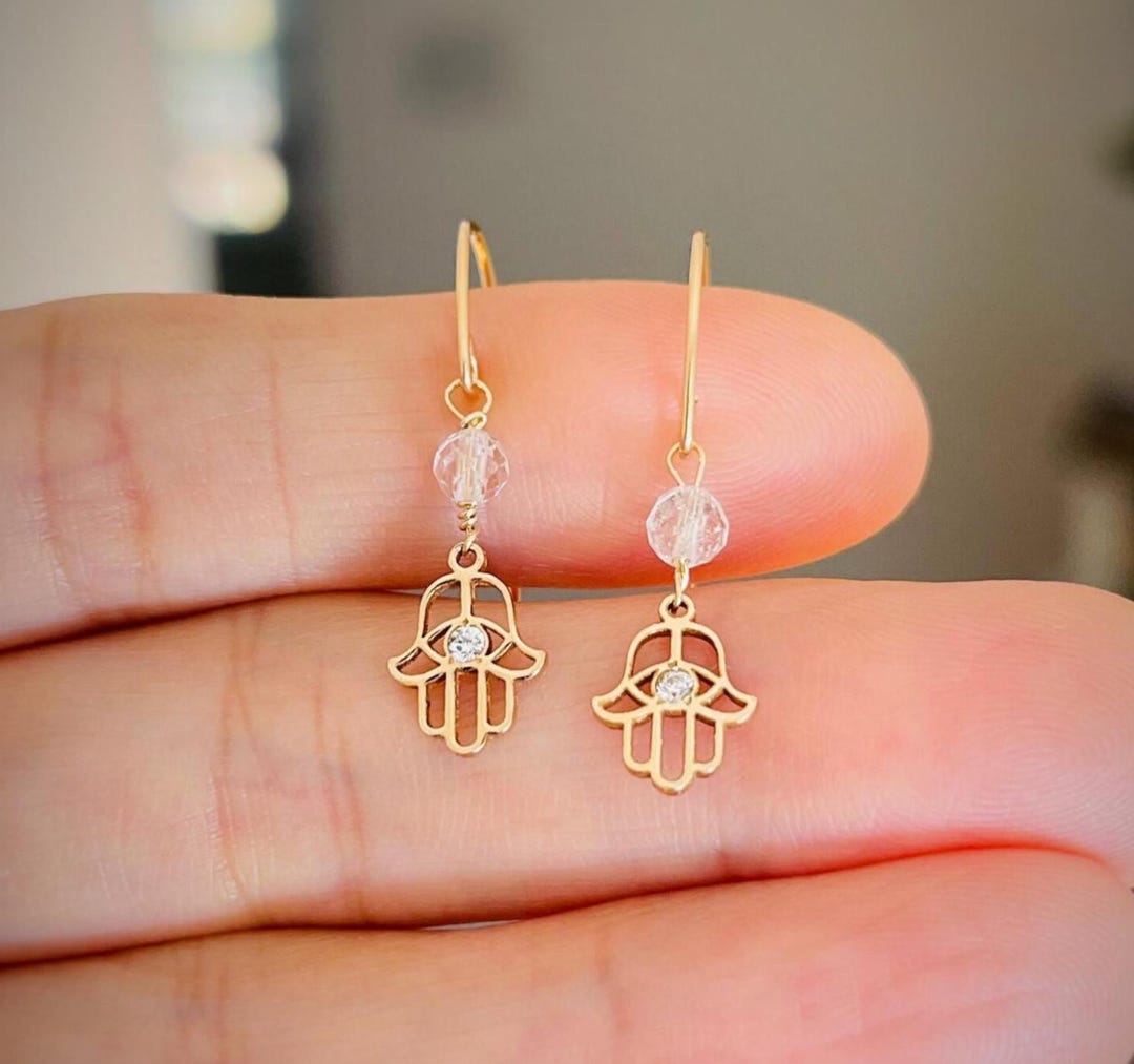 YUANWELLNESS: Handmade the Hand of Fatima With Topaz Energy Earrings ...