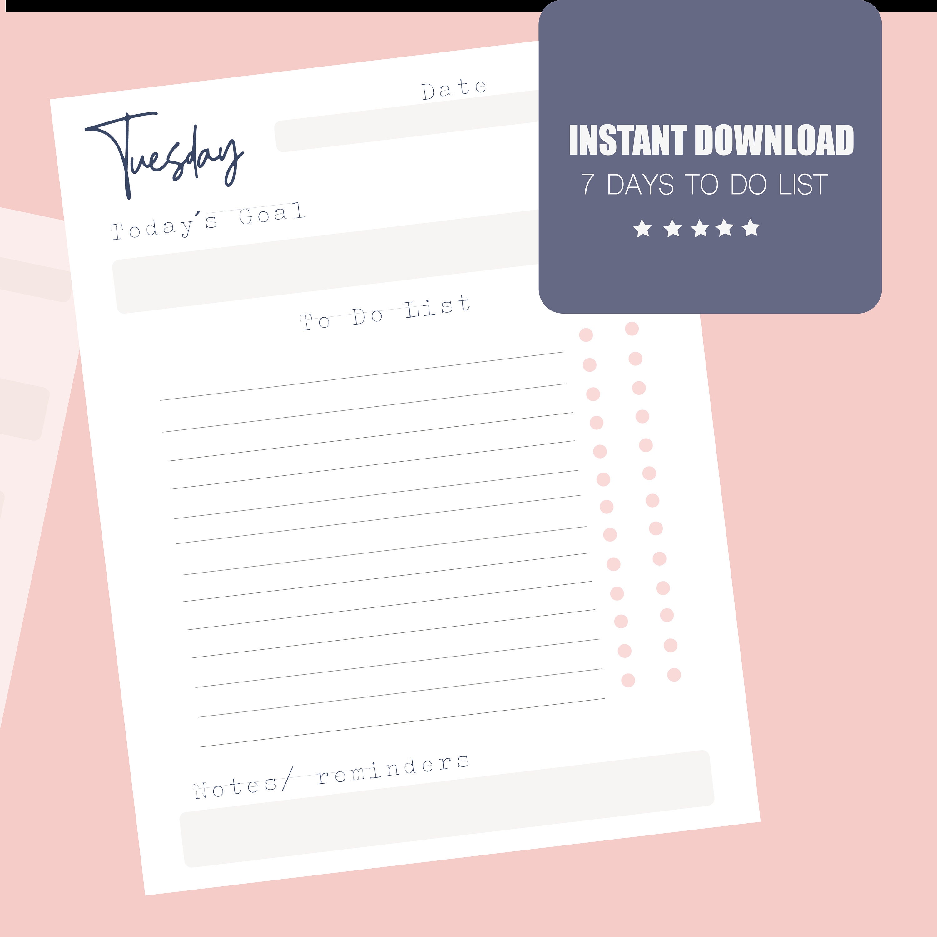 Lovely to Do List / Letter Size / Printable / Task List / Goal List ...