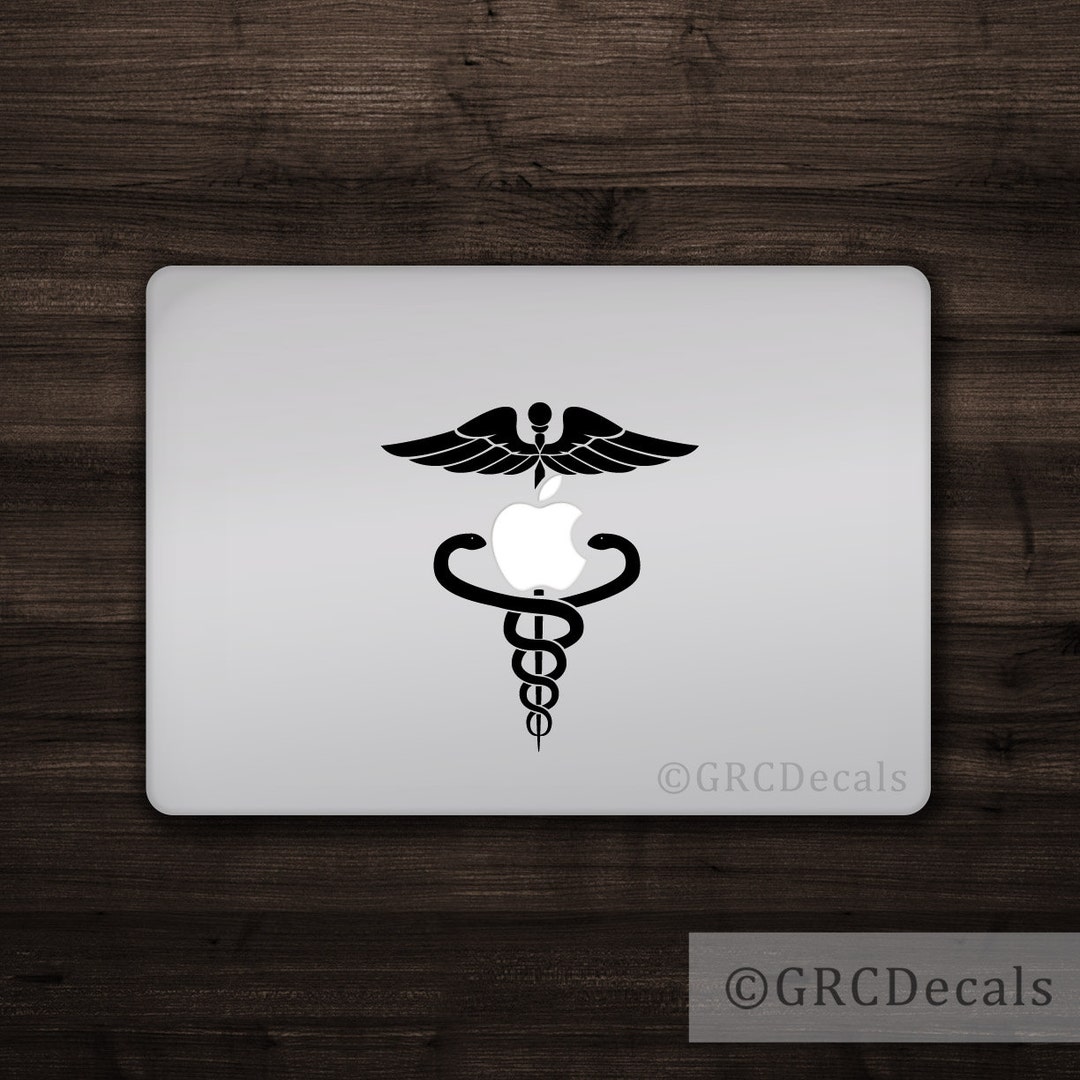 Caduceus Decal Mac Apple Logo Cover Laptop Vinyl Decal Sticker MacBook ...