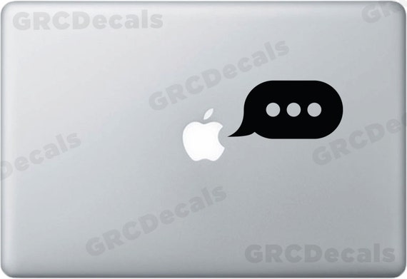 Text Message Dots Mac Apple Logo Cover Laptop Vinyl Decal Sticker ...
