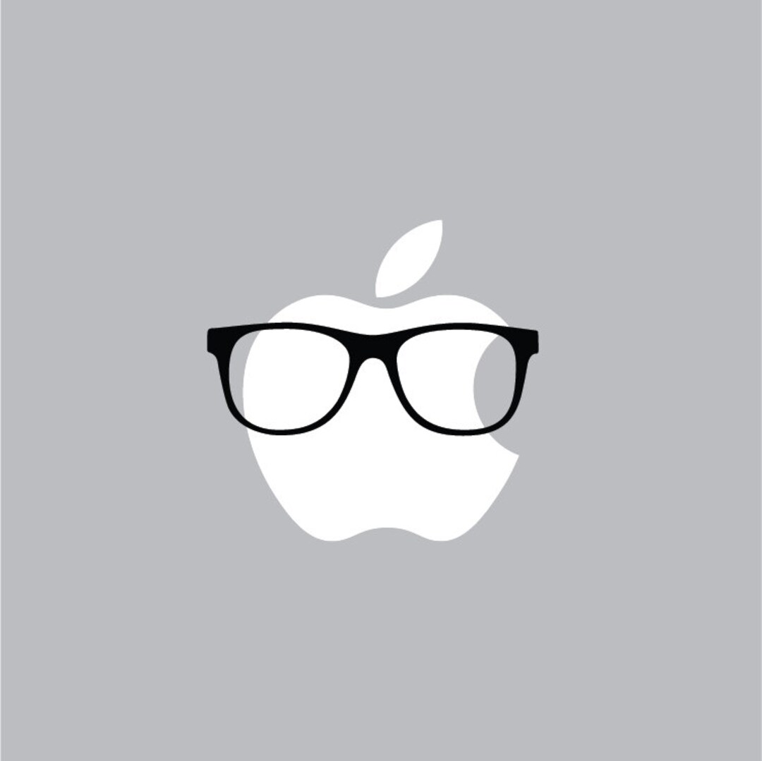 Hipster Glasses Decal Mac Apple Logo Cover Laptop Vinyl Decal Sticker ...
