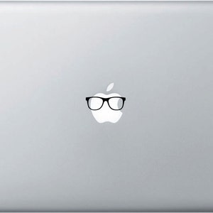 Hipster Glasses Mac Apple Logo Cover Laptop Vinyl Decal | Etsy