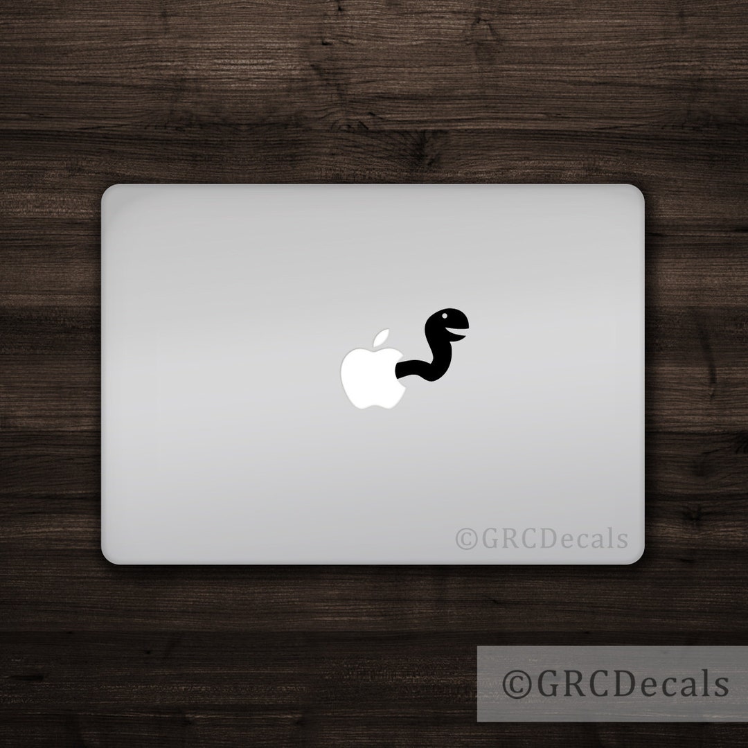 Apple Worm - Mac Apple Logo Cover Laptop Vinyl Decal Sticker MacBook ...