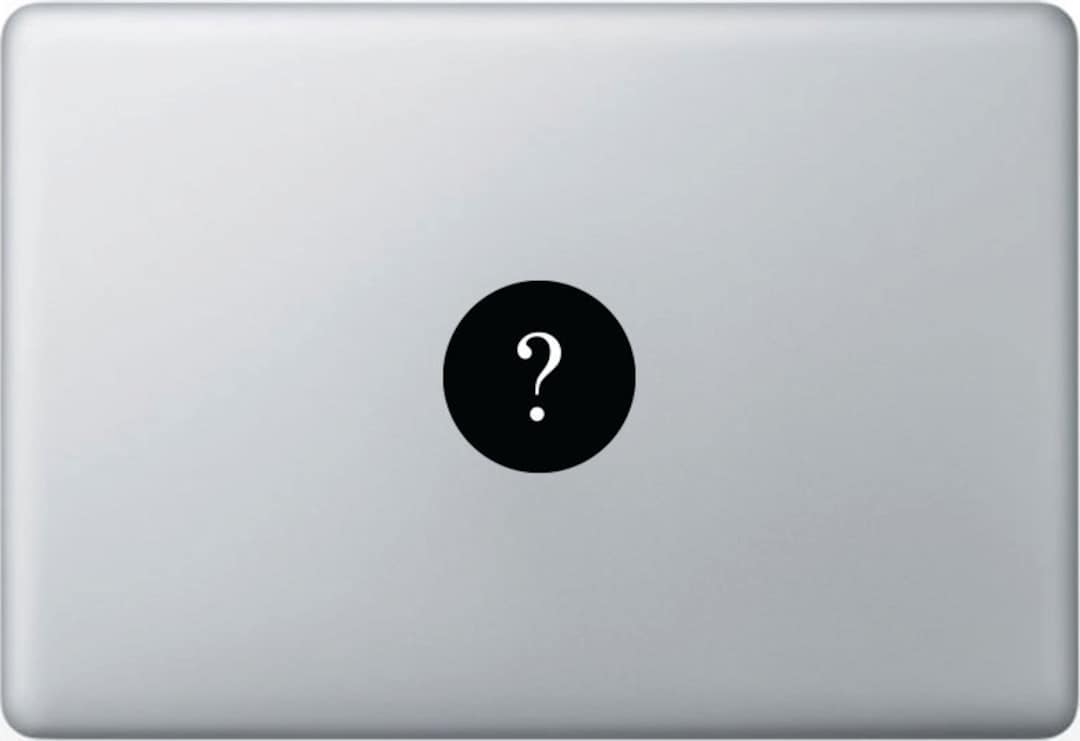Question Mark Decal Mac Apple Logo Cover Laptop Vinyl Decal Sticker ...
