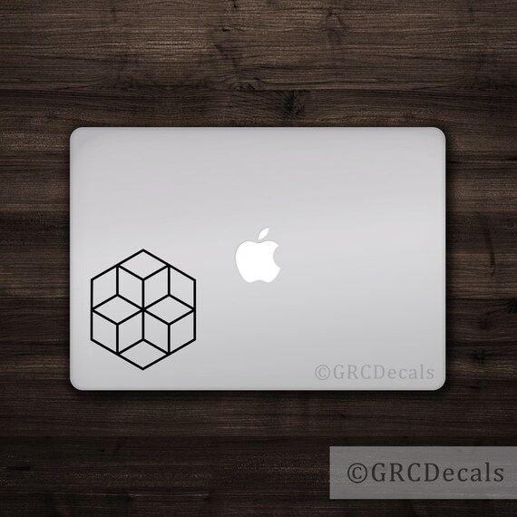 Cubes Vinyl Decal Laptop Mac Apple Logo Sticker Macbook | Etsy