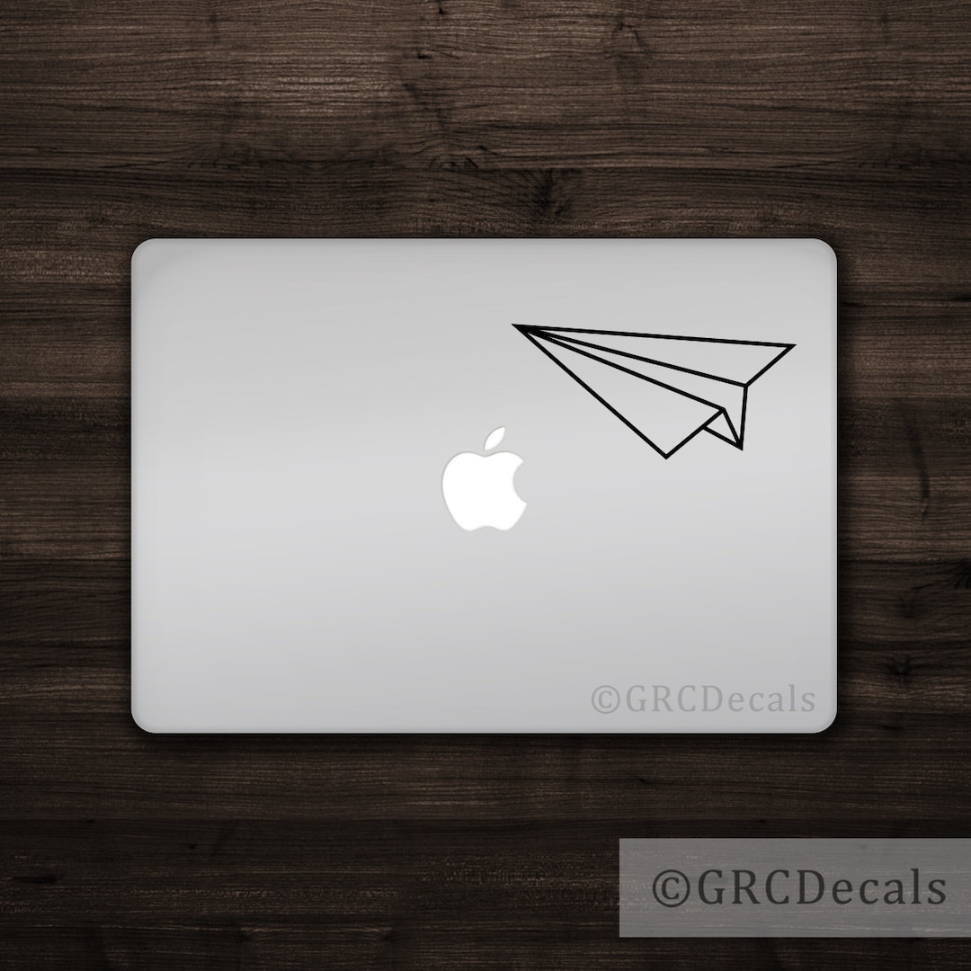 Paper Airplane - Mac Apple Logo Cover Laptop Vinyl Decal Sticker ...