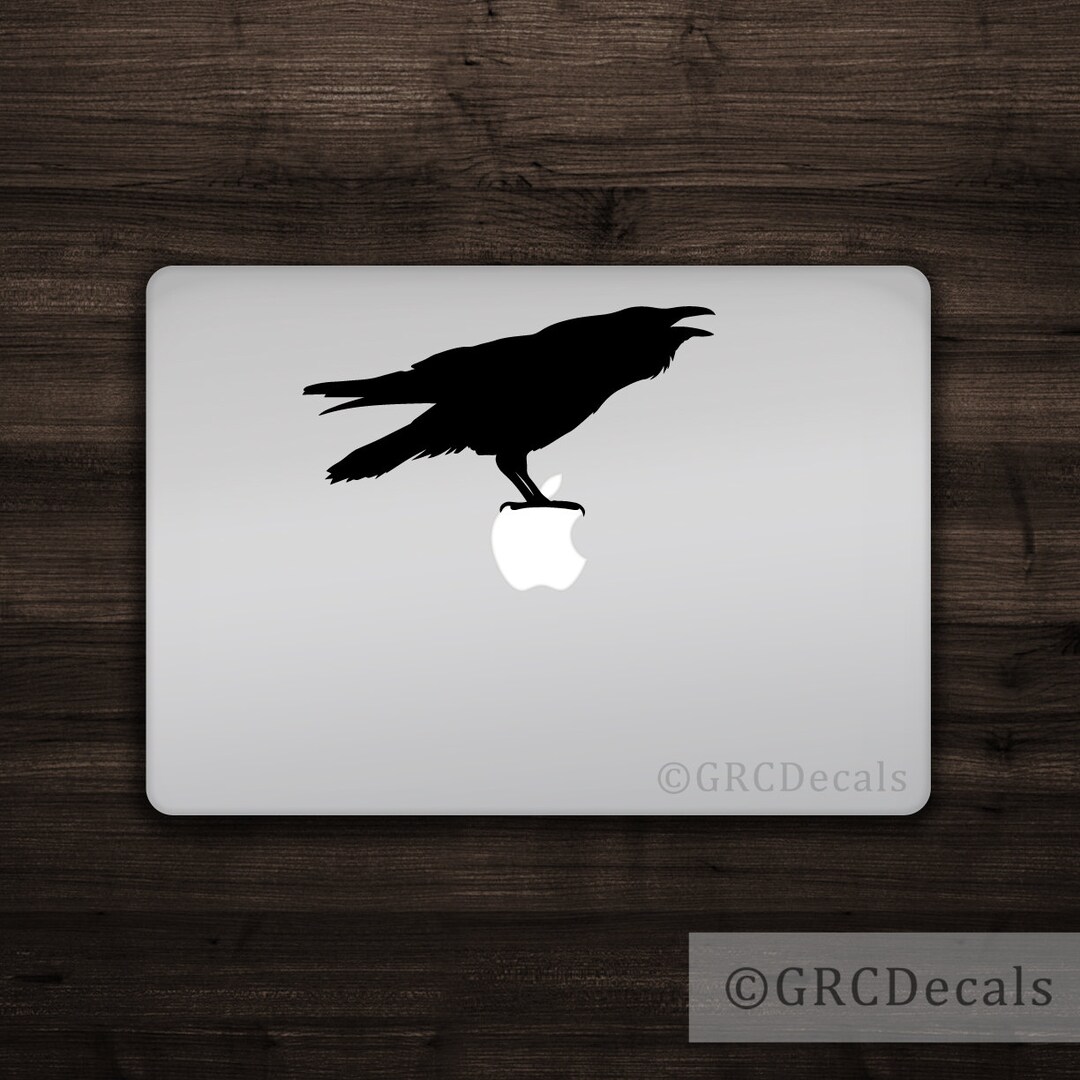 Raven Decal Mac Apple Logo Cover Laptop Vinyl Decal Sticker MacBook ...
