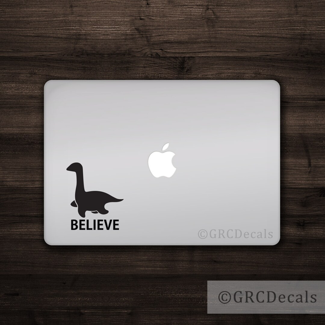 Believe Loch Ness Monster - Mac Apple Logo Cover Laptop Vinyl Decal ...