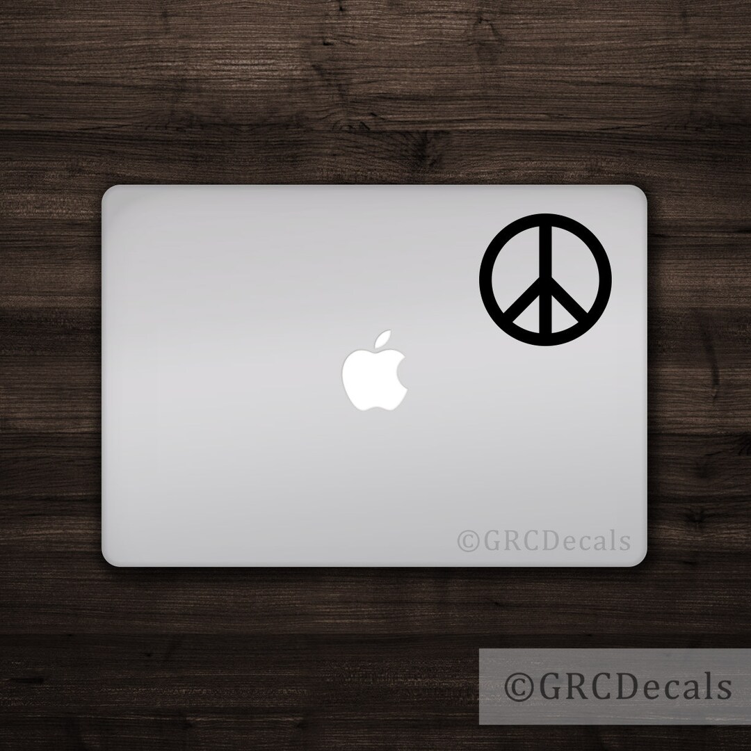 Peace Sign - Mac Apple Logo Laptop Vinyl Decal Sticker MacBook Unique ...