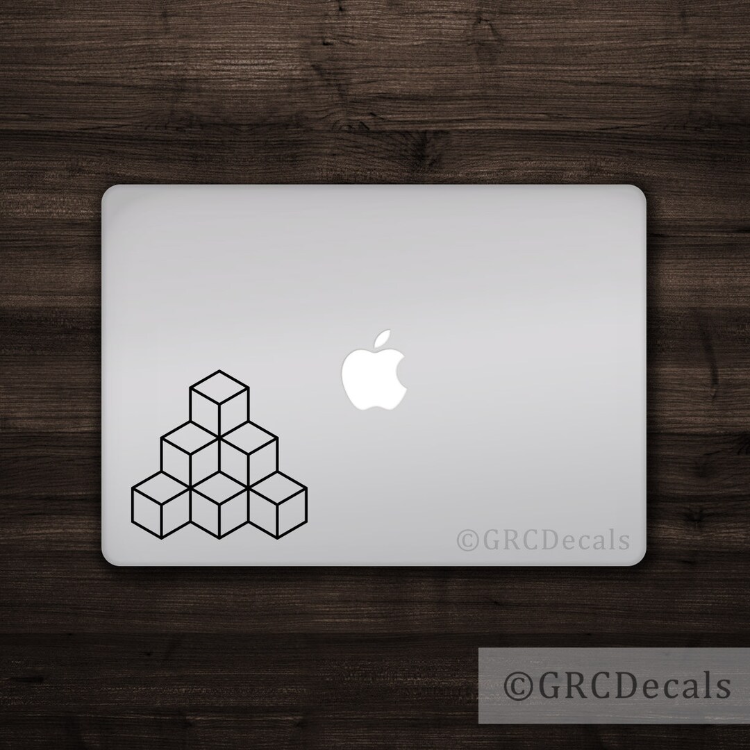 Cubes Vinyl Decal Laptop Mac Apple Logo Sticker MacBook Decal Unique ...