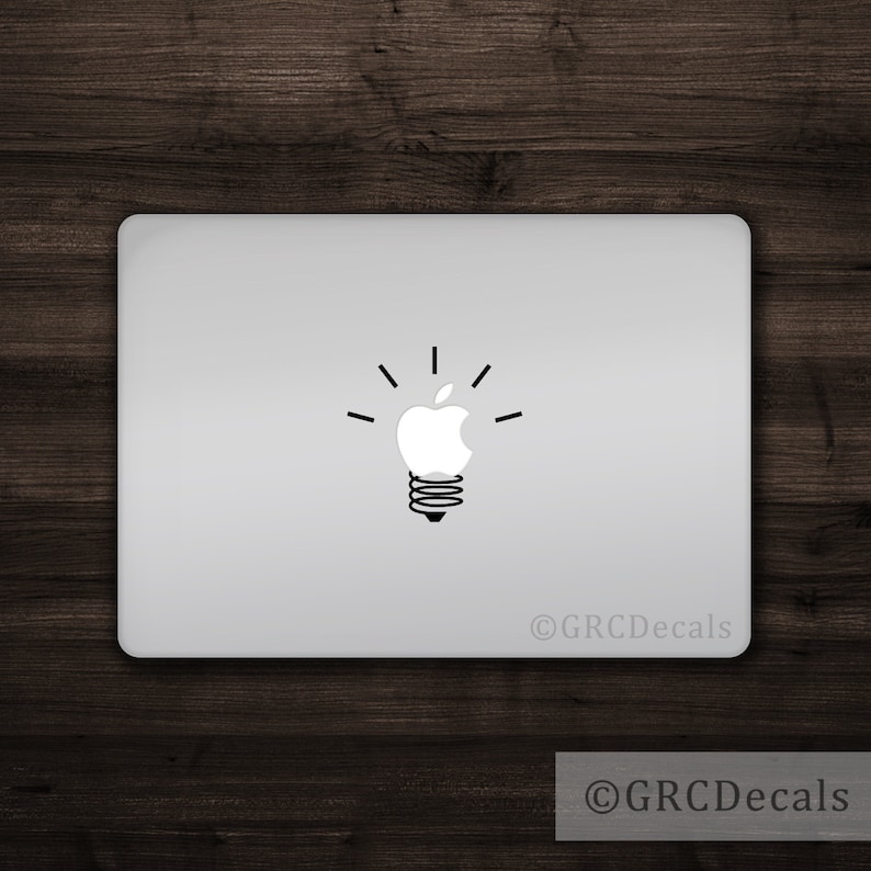 Apple Lightbulb - Mac Apple Logo Cover Laptop Vinyl Decal Sticker ...