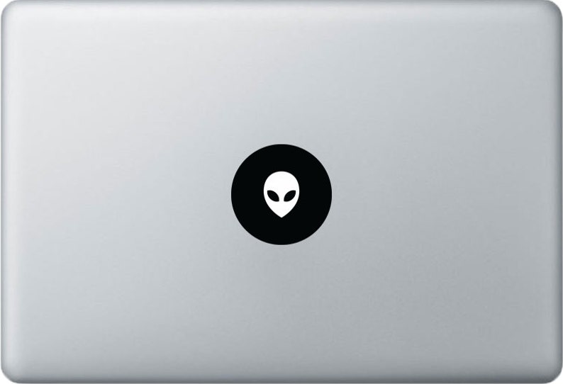 Alien Head Mac Apple Logo Cover Laptop Vinyl Decal Sticker | Etsy