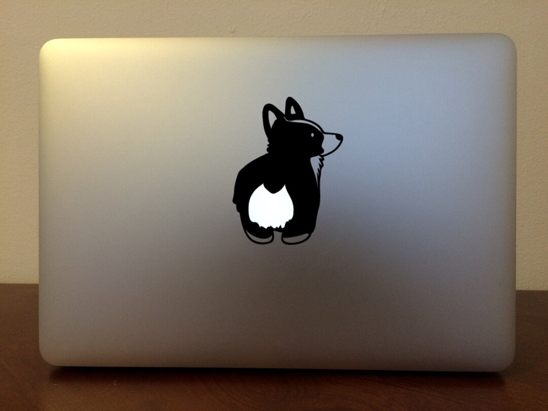 Corgi Decal Mac Apple Logo Cover Laptop Vinyl Decal Sticker MacBook Dog ...